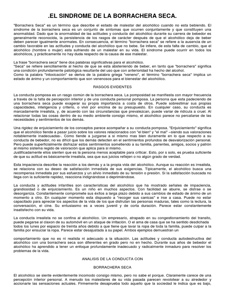 Borrachera Seca | PDF