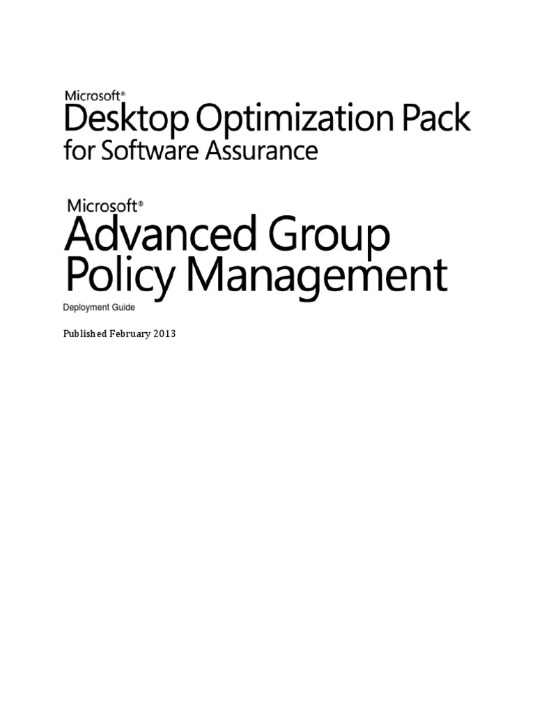 AGPM 4 SP1 Deployment Guide | PDF | Group Policy | Windows 7