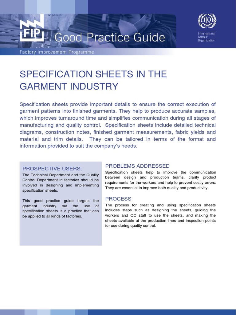 Garment Specification Sheet Guide | PDF | Specification (Technical ...