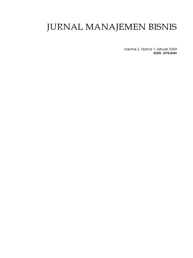 Contoh Jurnal Manajemen Usu | PDF