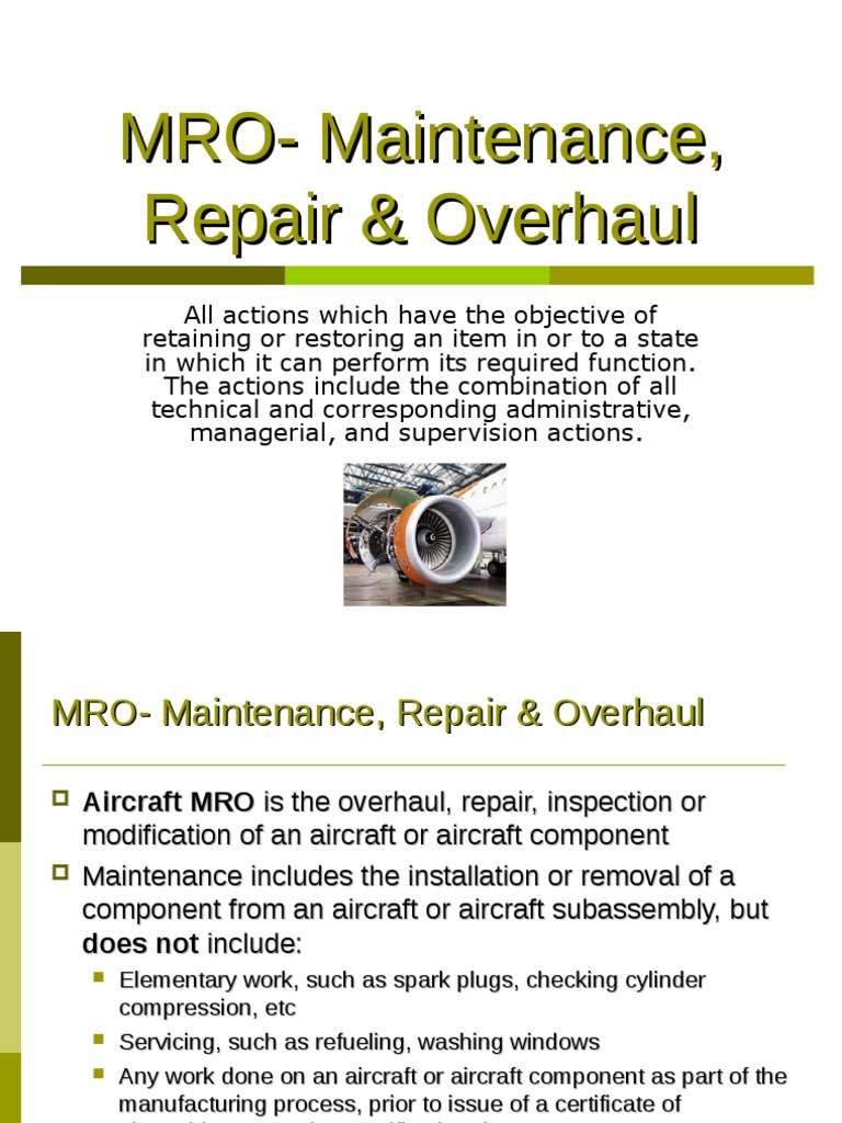 Aviation MRO: Maintenance Overview | PDF | Systems Engineering ...
