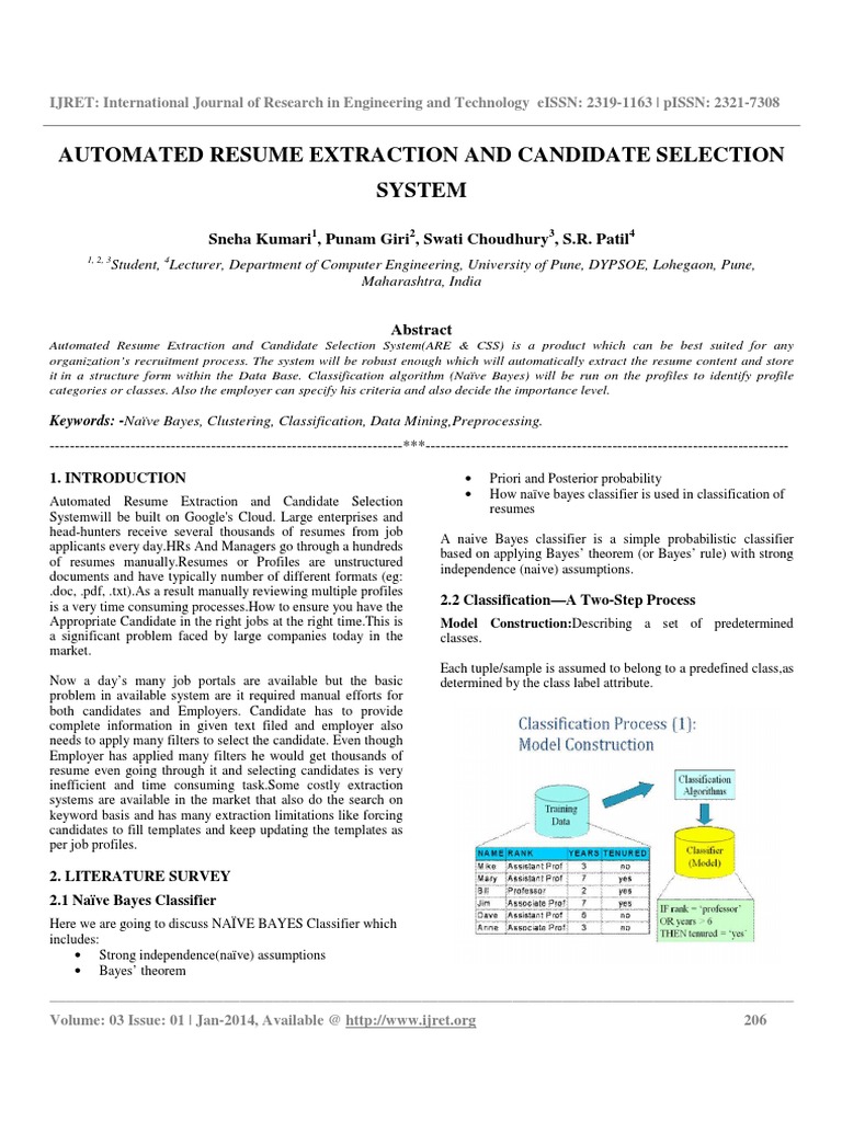 Automated Resume Extraction and Candidate Selection | PDF