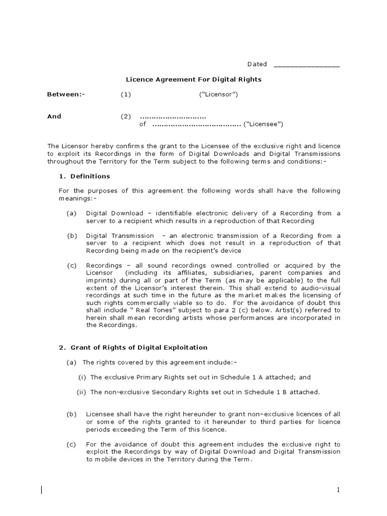 Digital Distribution Contract | PDF | License | Indemnity