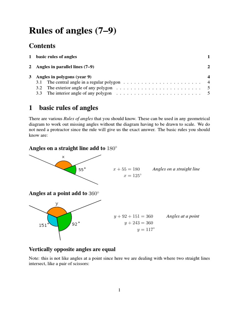 Write Up of All Angle Rules | PDF | Polygon | Triangle