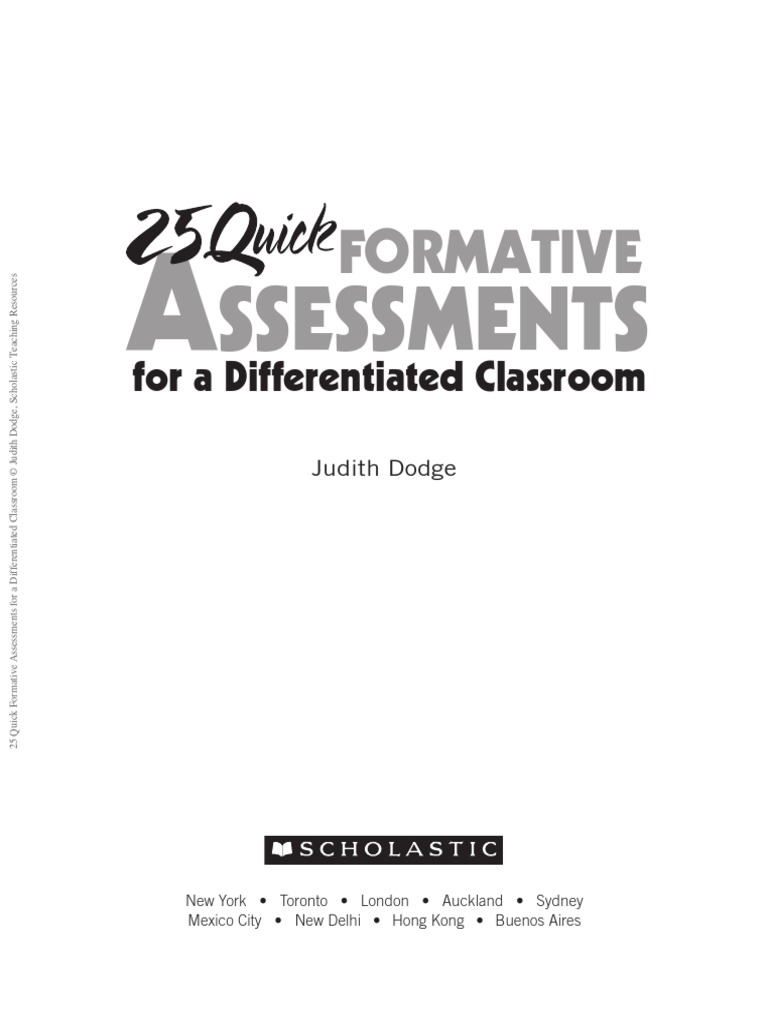 25 Quick Formative Assessments | PDF | Differentiated Instruction ...