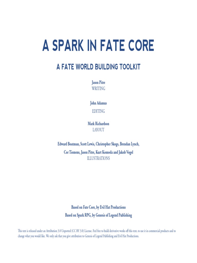A Spark in Fate Core | PDF | Fafhrd And The Gray Mouser | Magic ...