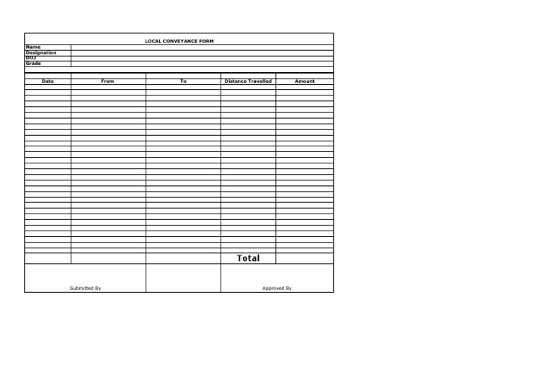 Local Conveyance Form Template | PDF