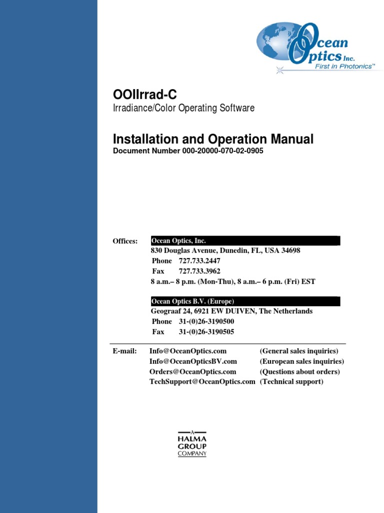 OOIIrrad Software Manual | PDF | Spectrum | Installation (Computer ...
