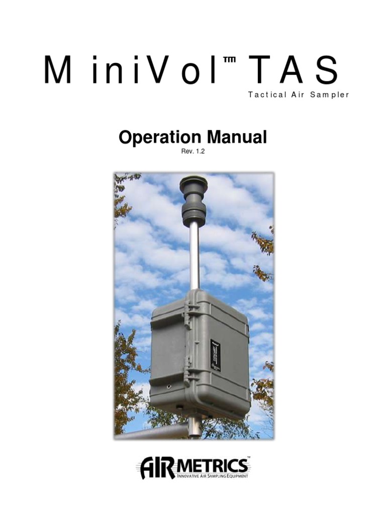 MiniVol TAS Manual Web | PDF | Battery Charger | Flow Measurement