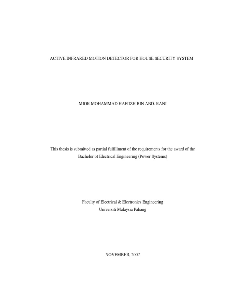 Active Infrared Motion Detector For House Security System | PDF | Security Alarm | Computer ...