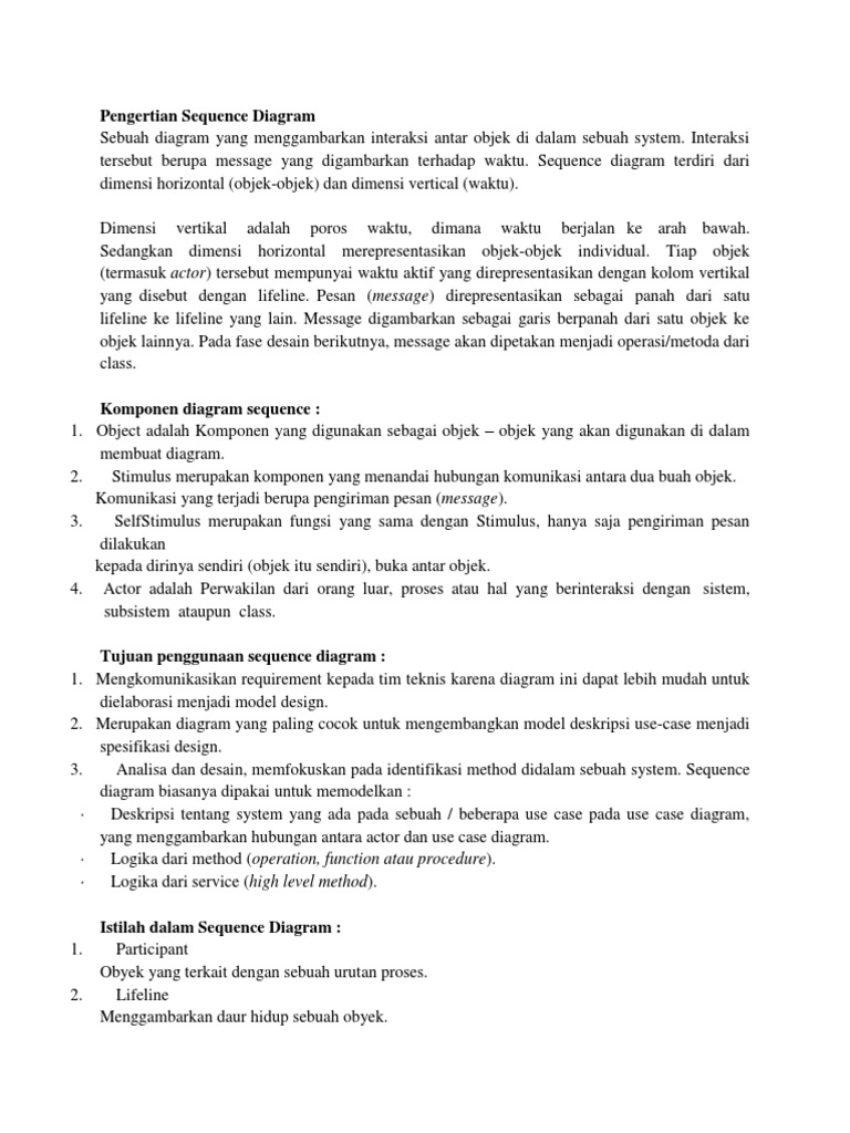 Pengertian Sequence Diagram | PDF