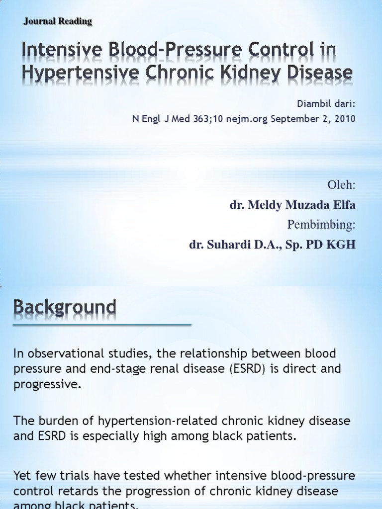 Intensive Blood-Pressure Control in Hypertensive Chronic Kidney Disease ...