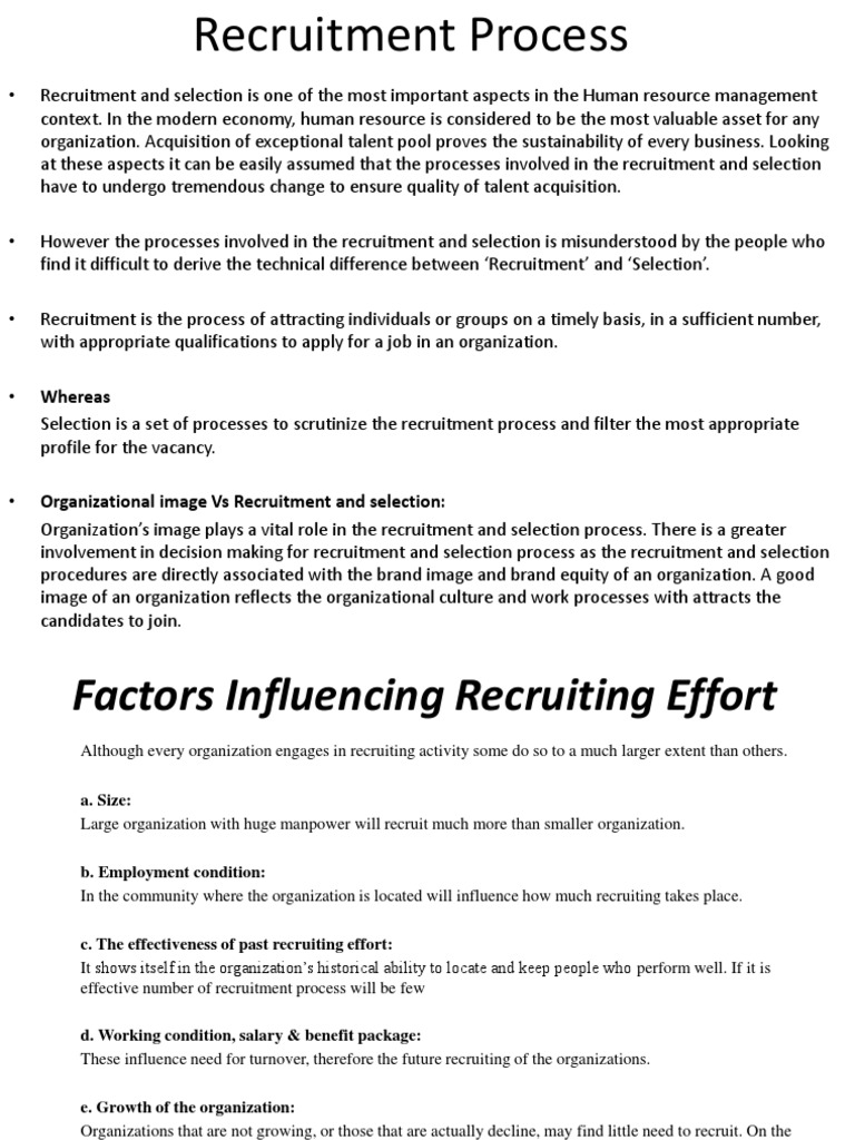 HUL Recruitment and Selection Process | PDF | Recruitment | Labour