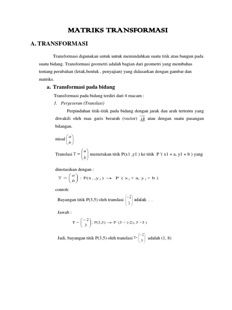 Matriks Transformasi.. | PDF