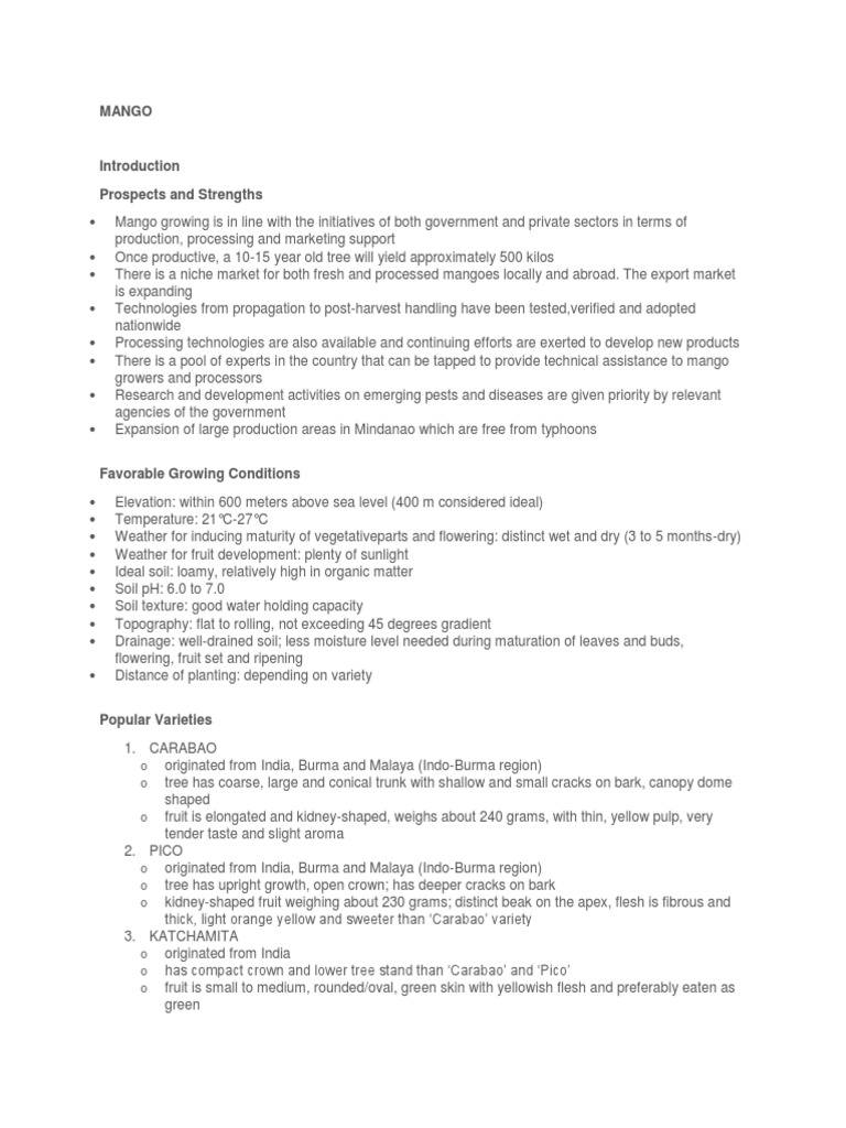 Manual For Mango Production | PDF | Grafting | Pruning
