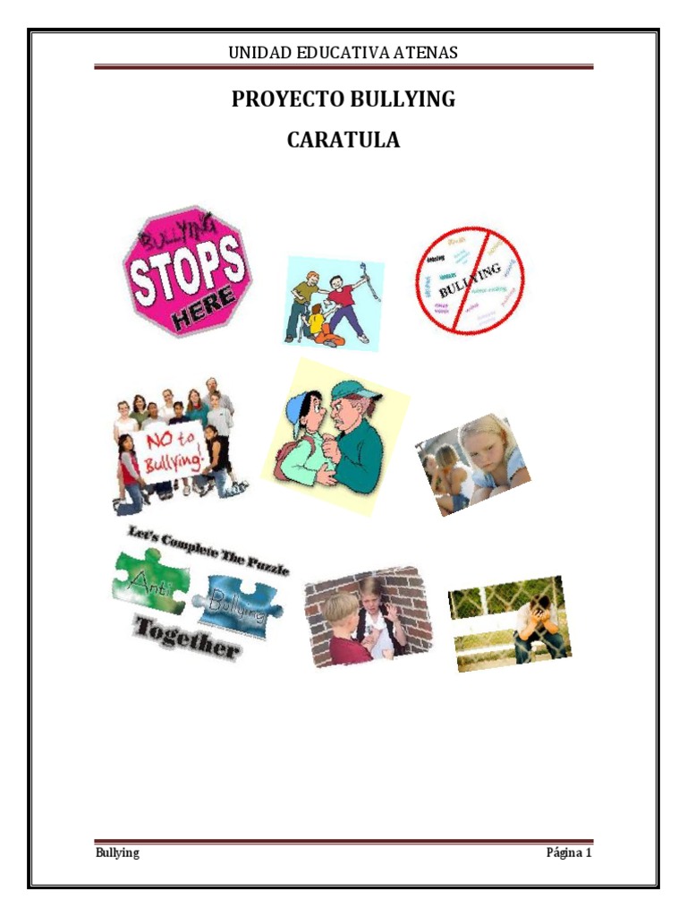 Carátula del Proyecto Bullying | PDF | Injusticia | Comportamiento ...