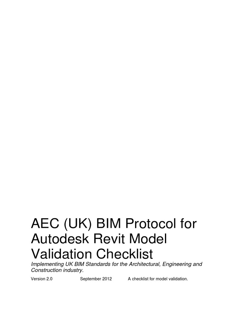 AEC UK BIM Model Validation Checklist | PDF | Technology & Engineering