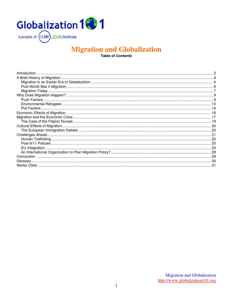 Migration | PDF | Immigration | Migrant Worker