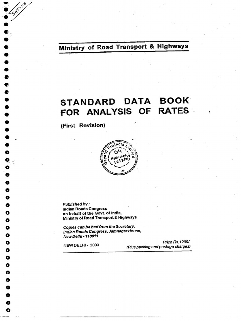 Standard Data Book For Analysis Of Rates 1 PDF Deep Foundation