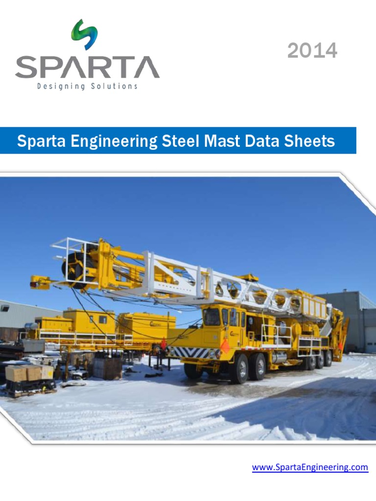 Sparta Engineering Steel Mast Data Sheets 2014 | PDF | Drilling Rig ...