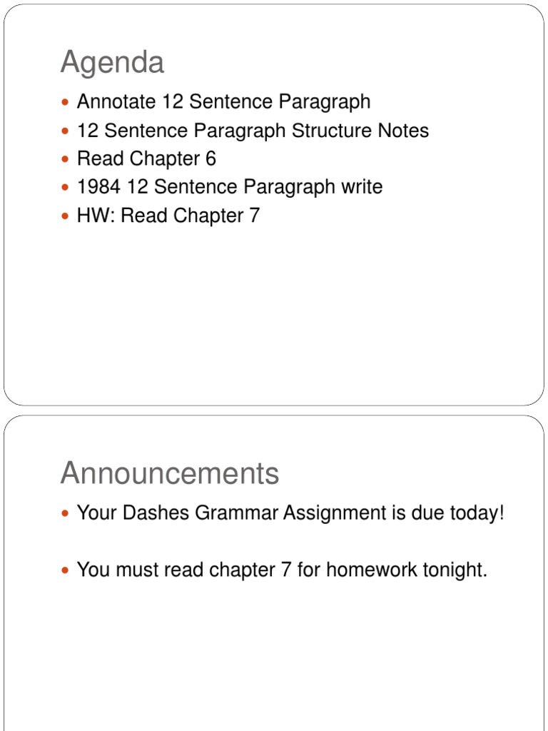 1984 12 Sentence Paragraph | PDF