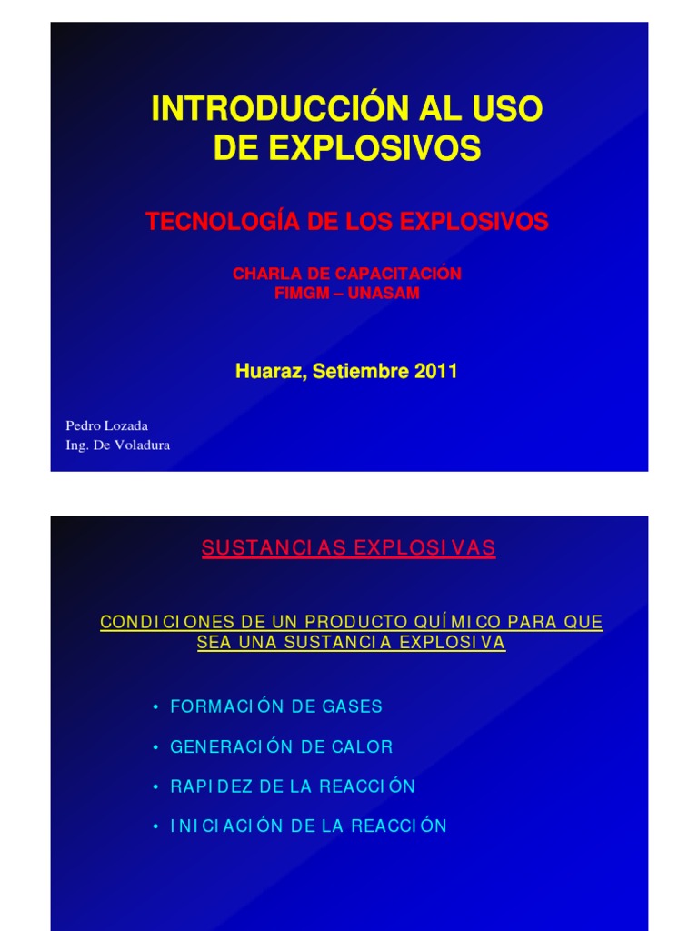 INTRODUCCION A USO DE EXPLOSIVOS.pdf | Material explosivo | Pólvora ...