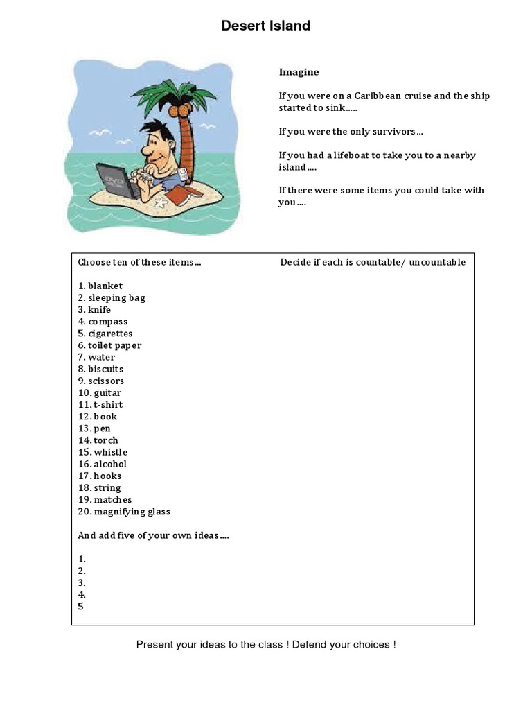 Essential Survival Items for Desert Island | PDF
