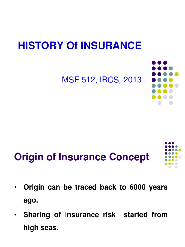 History and Evolution of Insurance | PDF | Financial Risk | Insurance