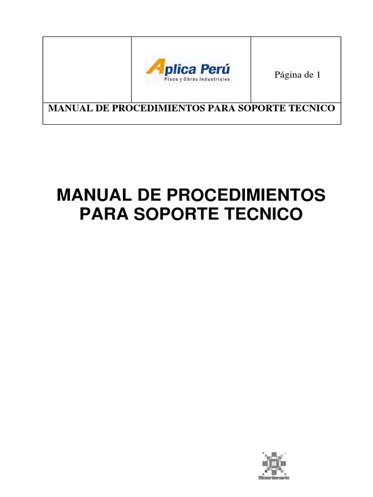 Manual Procedimientos Soporte Tecnico | PDF