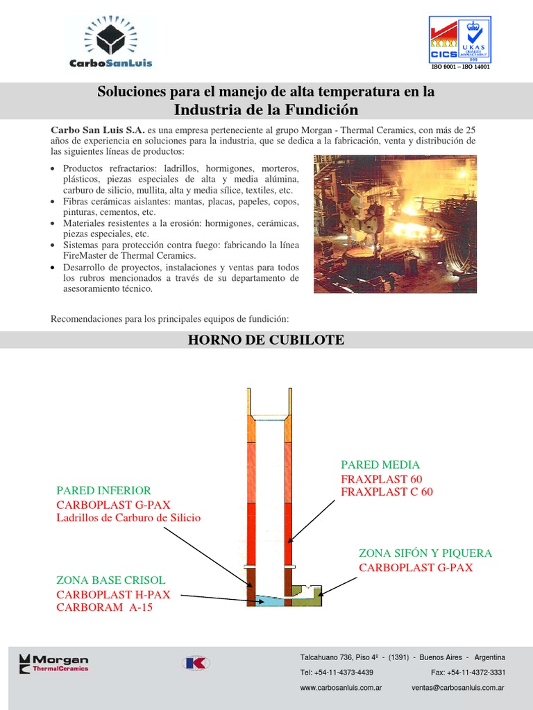 Fundiciones Ferrosas | PDF | Refractario | Cemento