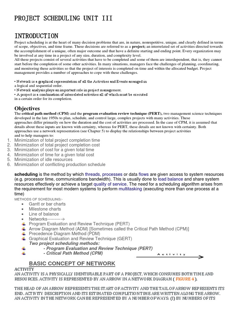 Project Scheduling Unit III | Download Free PDF | Project Management ...
