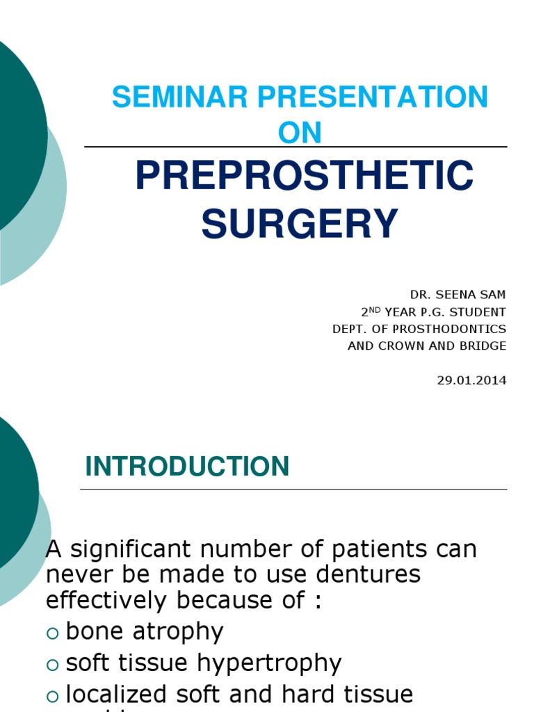 Pre Prosthetic Surgery | PDF | Dentures | Dental Implant