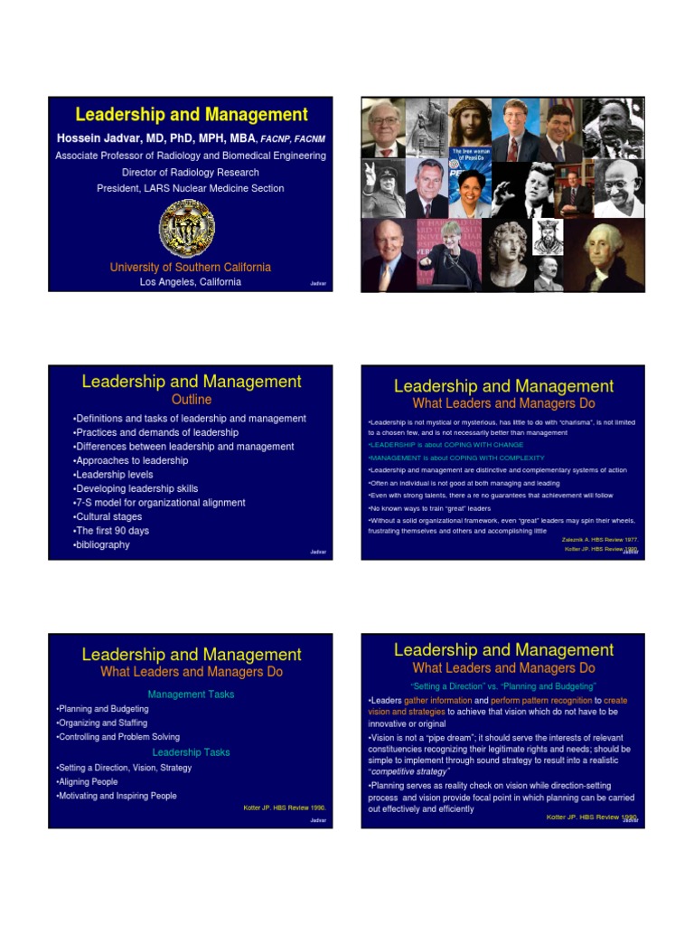 Leadership and Management Leadership and Management | PDF | Leadership ...