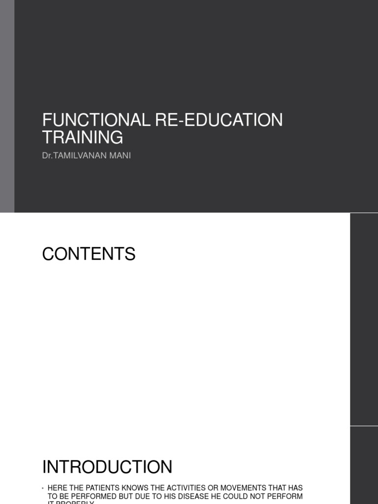 Functional Re-Education Training | PDF