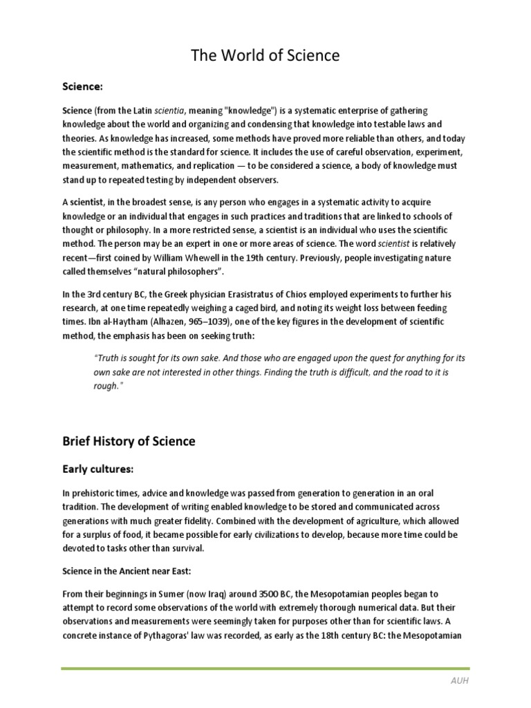 The World of Science | PDF | Natural Sciences | Social Science