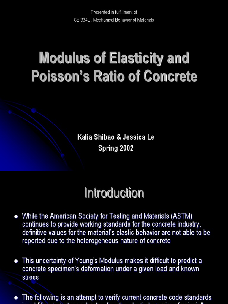 Young Modulus and Poisson Ratio | PDF | Young's Modulus | Deformation ...