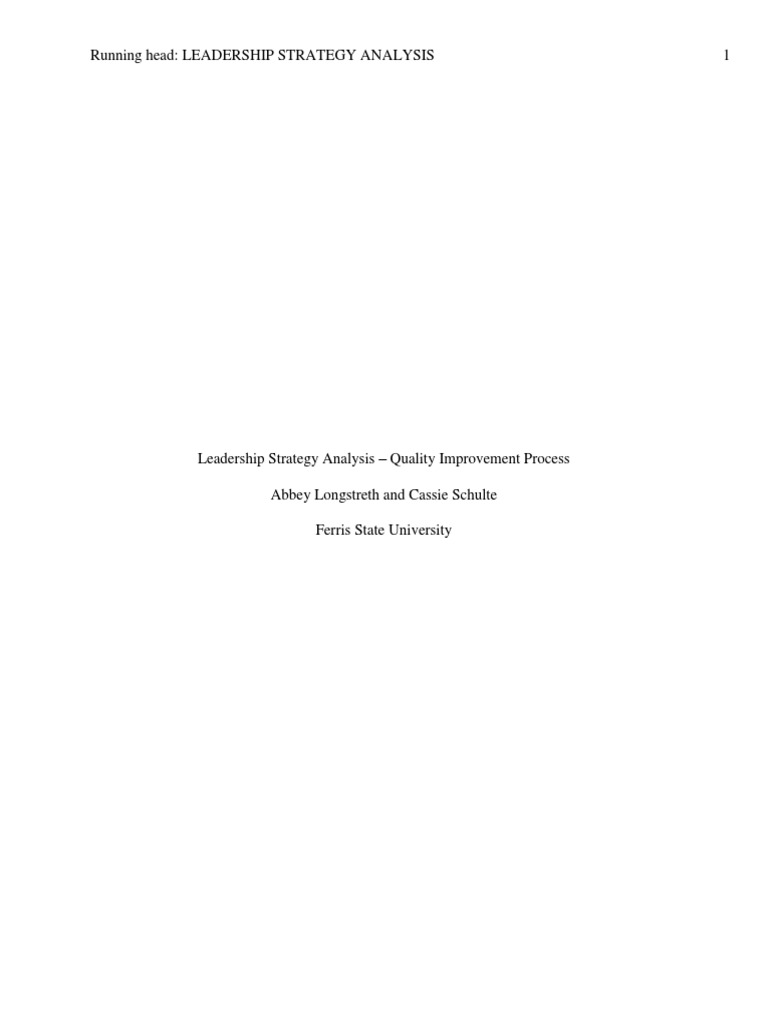 Leadership Analysis Paper | PDF | Patient Safety | Patient