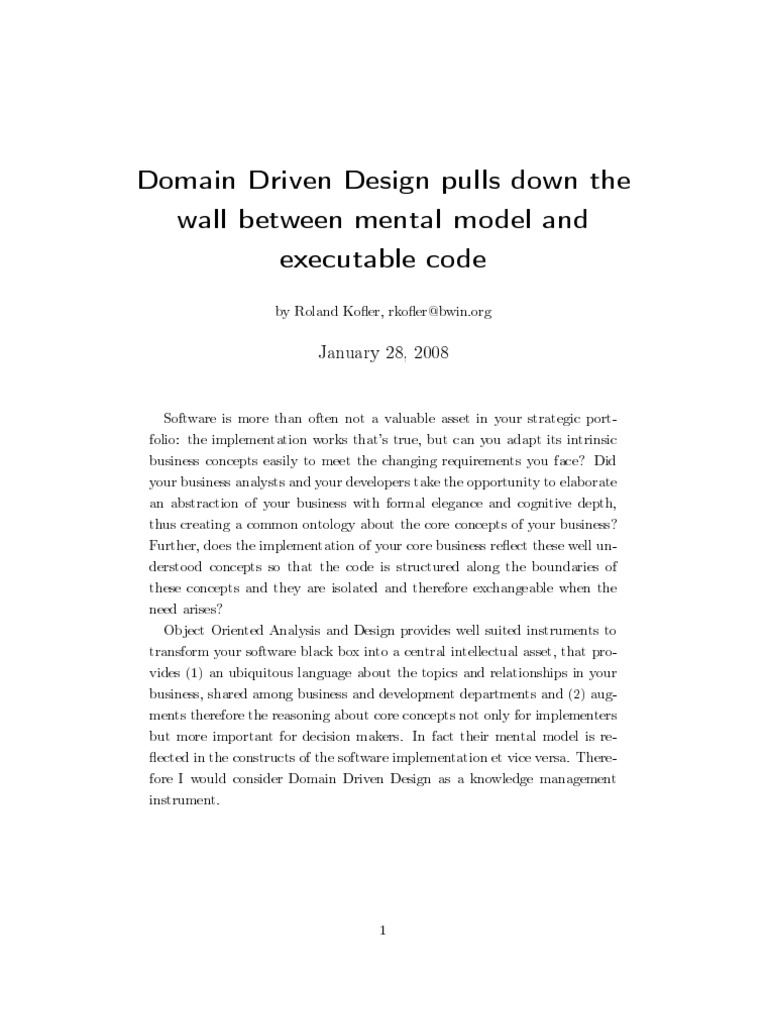 Domain Driven Design | PDF | Conceptual Model | Enterprise Java Beans