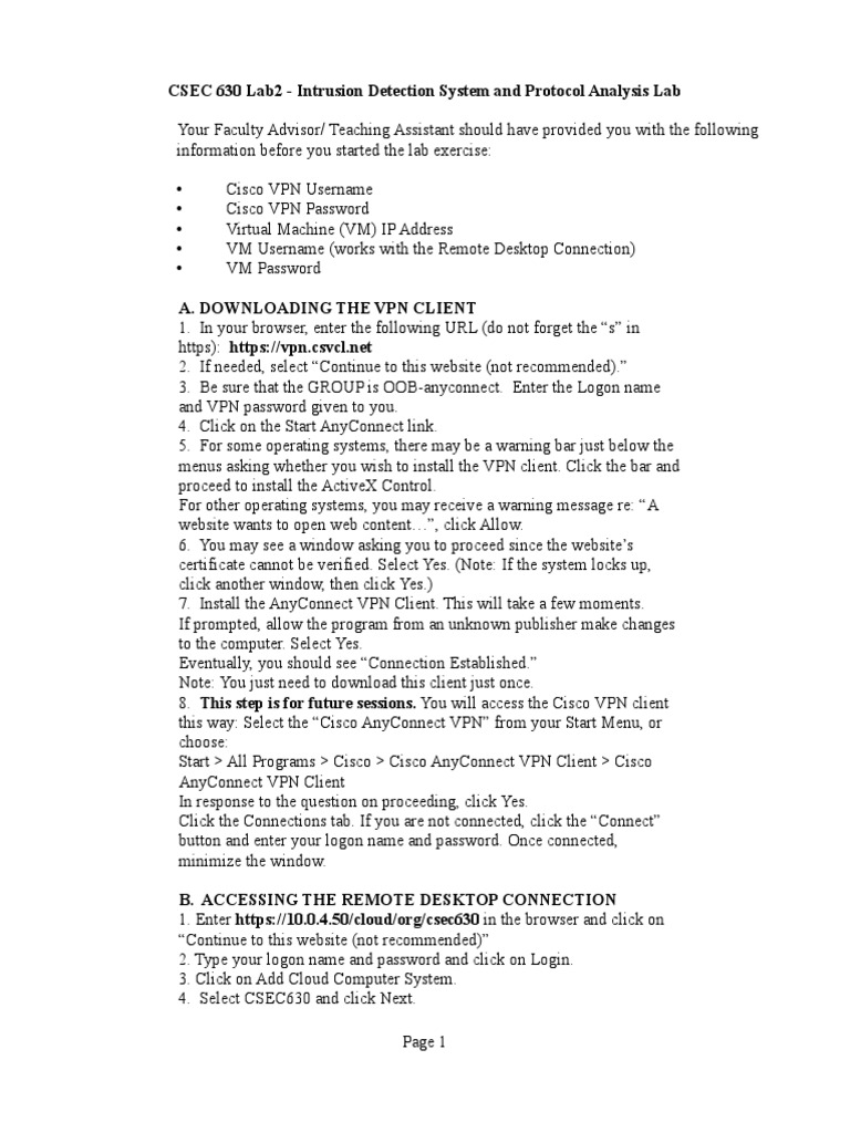 CSEC630 Lab2 - IDS Revised 20110614 | PDF | Websites | Transmission ...