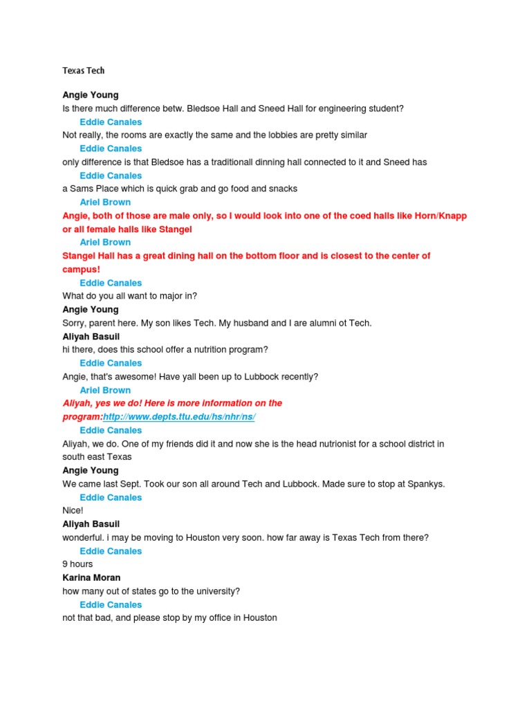 Texas Tech | PDF | Sat | University And College Admission