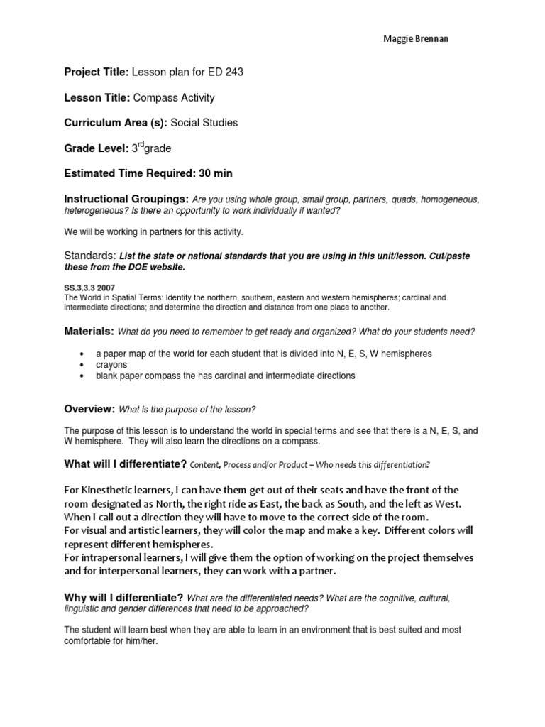 Lesson Plan 3 | PDF | Visual Impairment | Lesson Plan