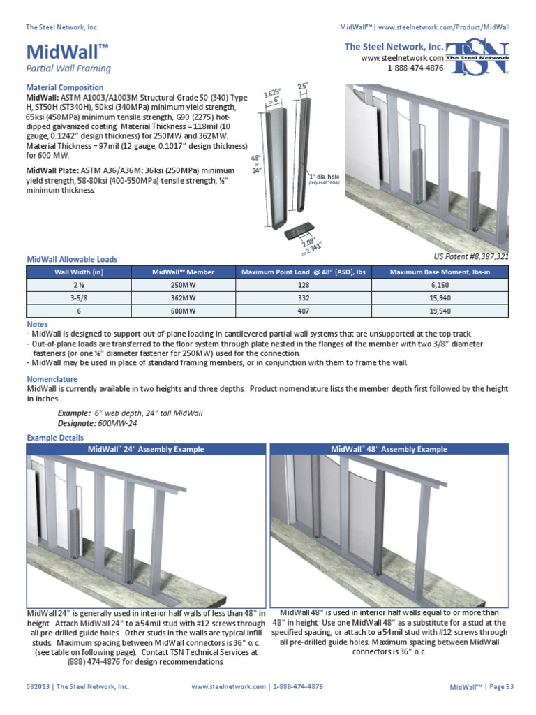 TSN MidWall | PDF | Framing (Construction) | Screw
