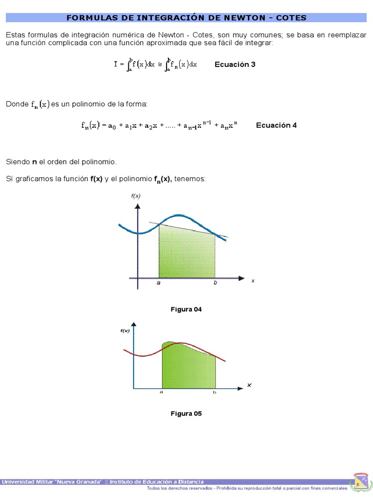 Formulas de Integración de Newton-Cotes | PDF