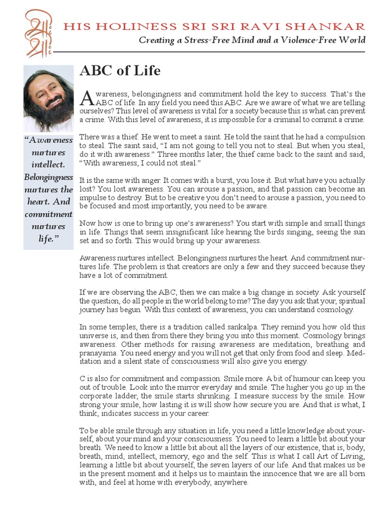 ABC of Life | PDF | Meditation | Mind