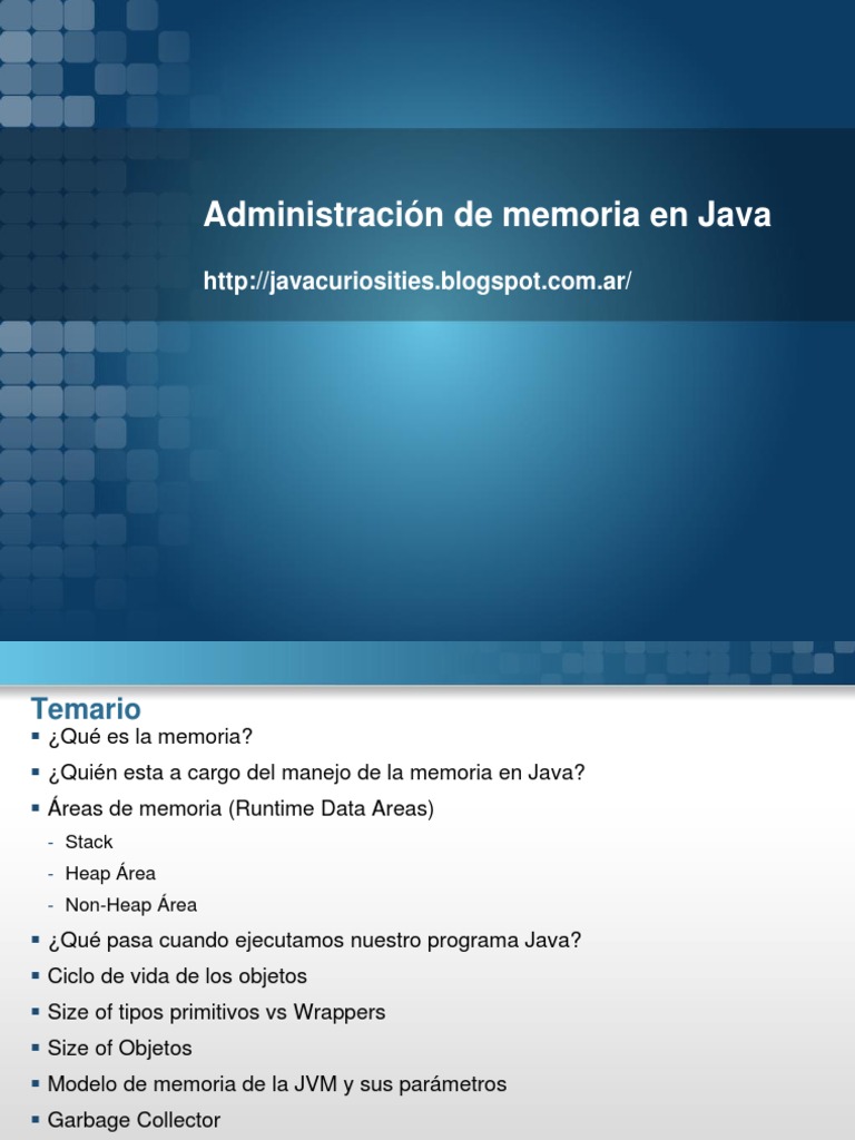 Administracion de Memoria Java | PDF | máquina virtual de Java | Java ...
