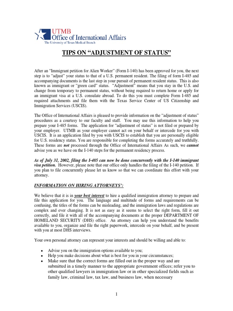 I 485 Checklist | Download Free PDF | Permanent Residence (United ...