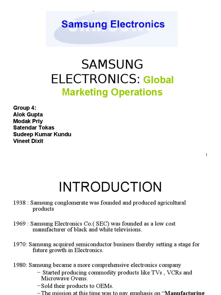 Samsung Electronics Marketing Strategy | PDF | Samsung | Sony