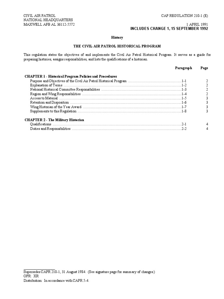 CAP Regulation 210-1 - 09/15/1992 | Download Free PDF | Civil Air ...