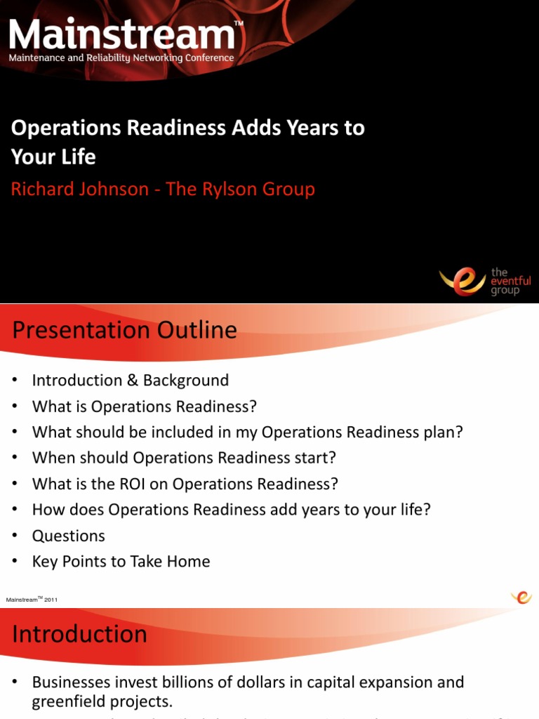Operational Readiness for Success | PDF | Life Cycle Assessment | Inventory