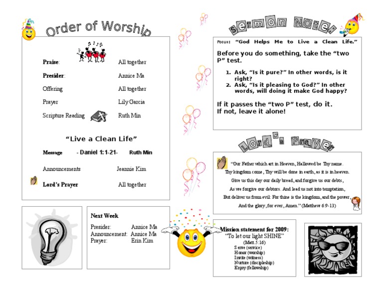 Praise: Presider: Offering Prayer Scripture Reading | PDF